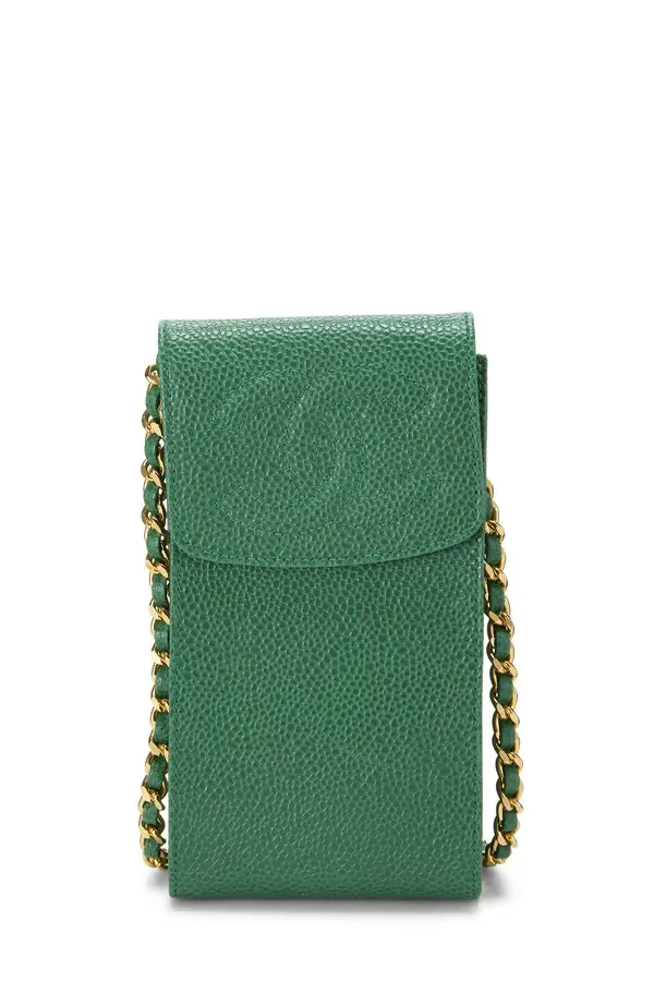 Chanel Caviar Phone Holder - Green