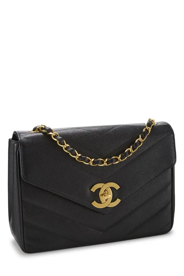 Chanel Caviar Chevron Flap