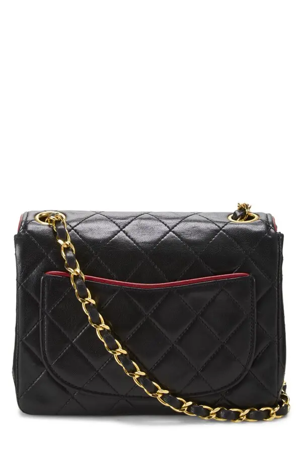 Chanel Quilted Lambskin Piped Half Flap