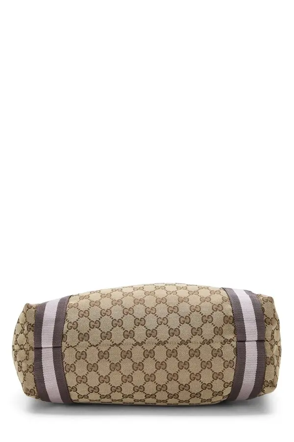 Gucci Original Gg Canvas Flat Web Tote
