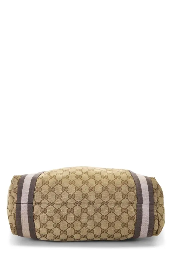 Gucci Original Gg Canvas Flat Web Tote - Purple