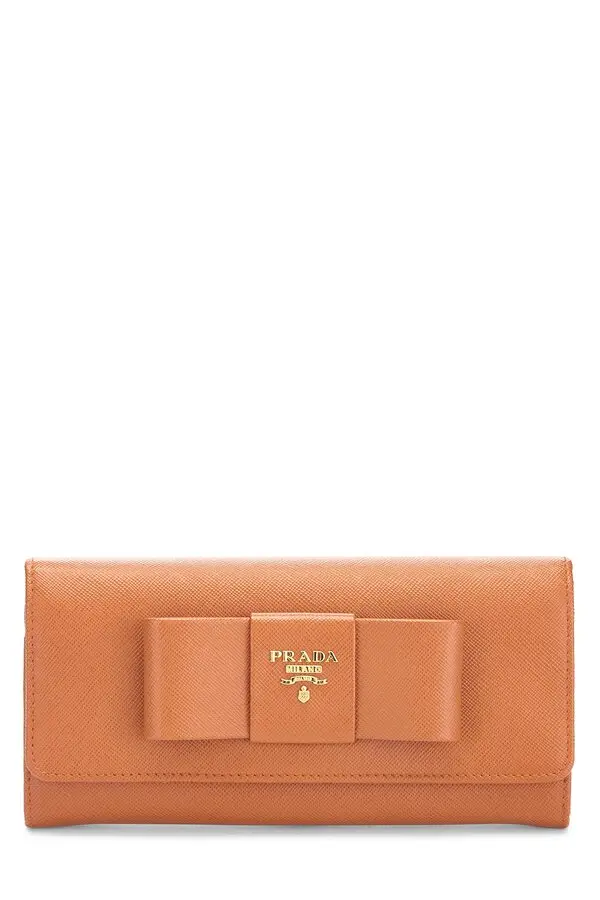 Prada Saffiano Bow Continental Wallet