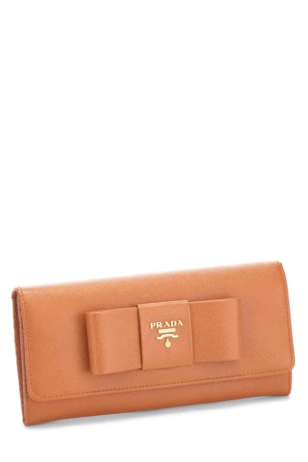 Prada Saffiano Bow Continental Wallet