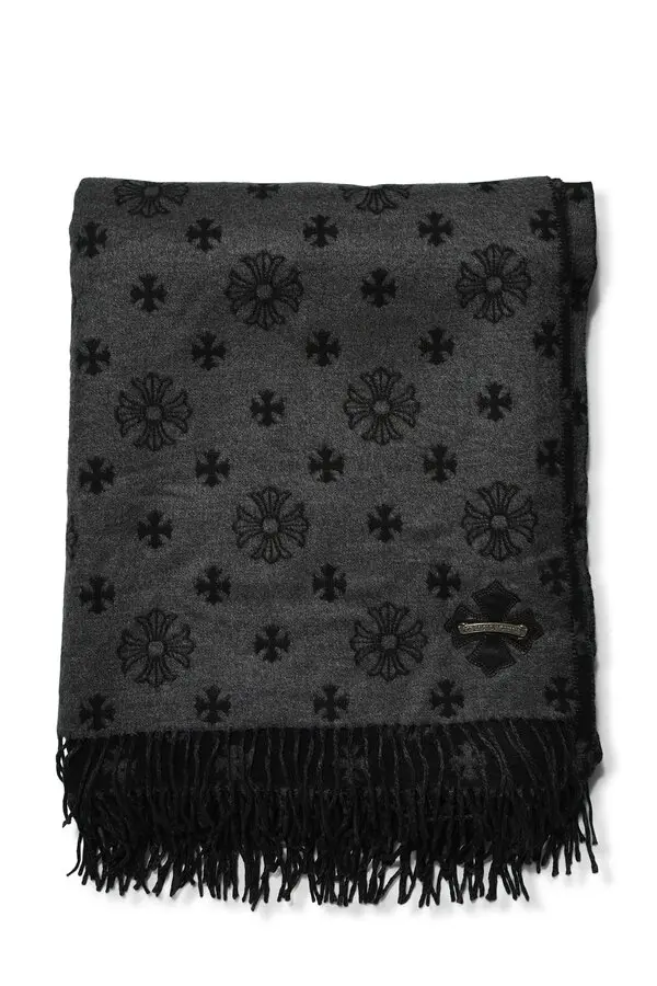 Chrome Hearts Silk Logo Fringe Stole