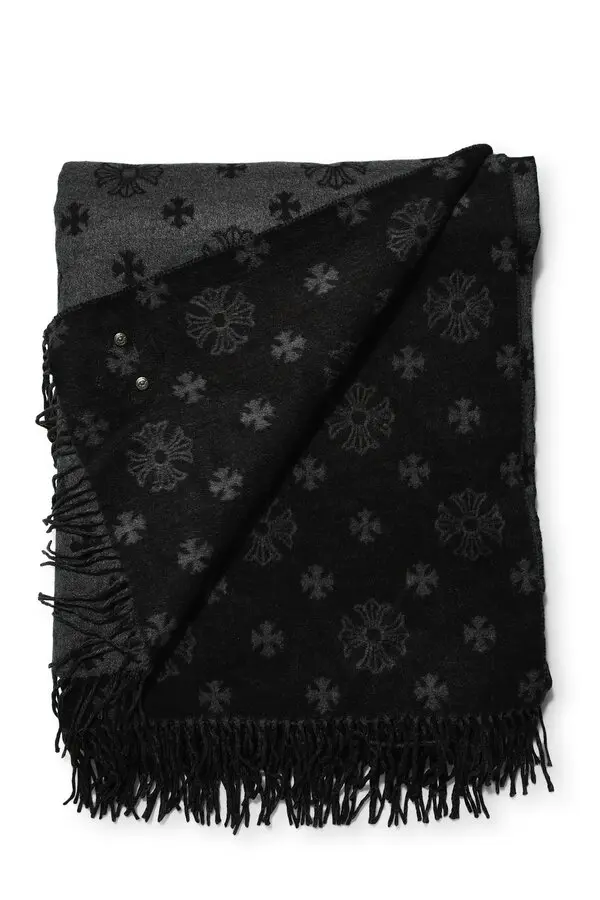 Chrome Hearts Silk Logo Fringe Stole