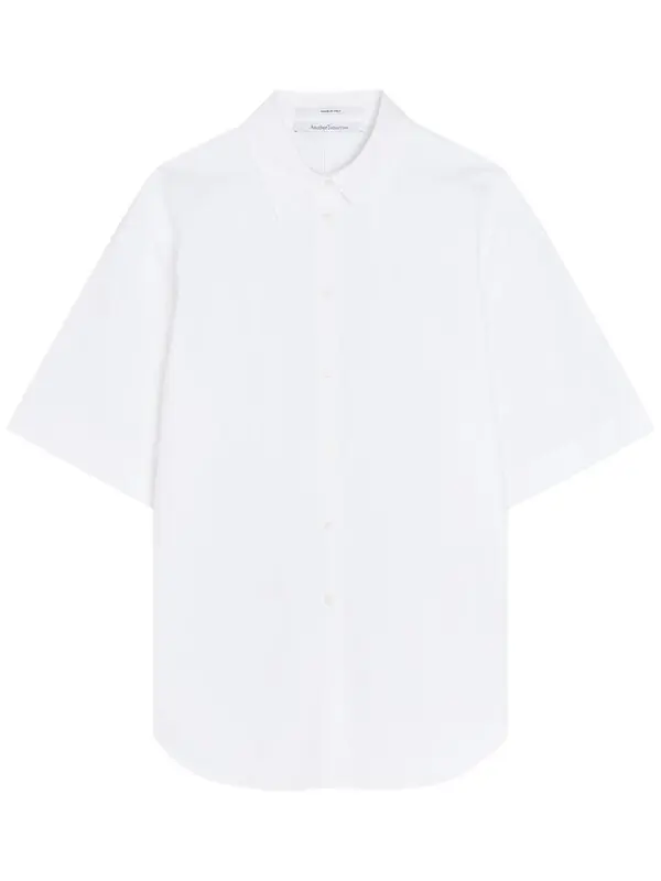 Another Tomorrow Oversized Short-sleeve Cotton-poplin Shirt