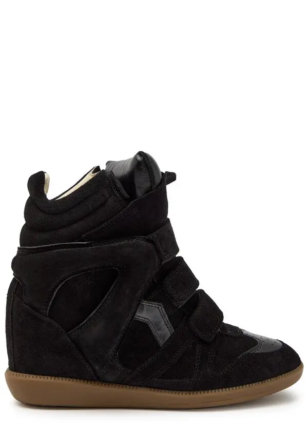 Isabel Marant Étoile Bekett Panelled Leather And Suede Sneakers - Black
