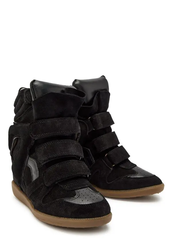 Isabel Marant Étoile Bekett Panelled Leather And Suede Sneakers - Black