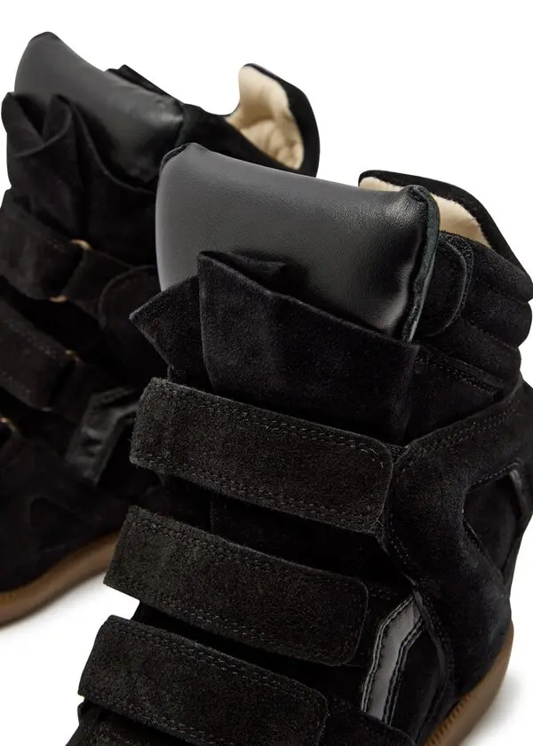 Isabel Marant Étoile Bekett Panelled Leather And Suede Sneakers - Black