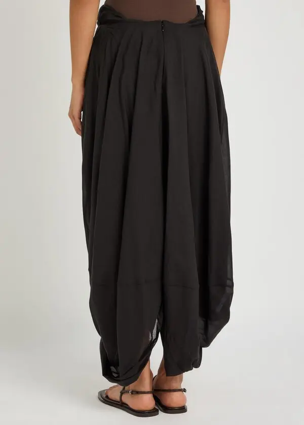 TOTEME Cotton-blend Midi Skirt - Black