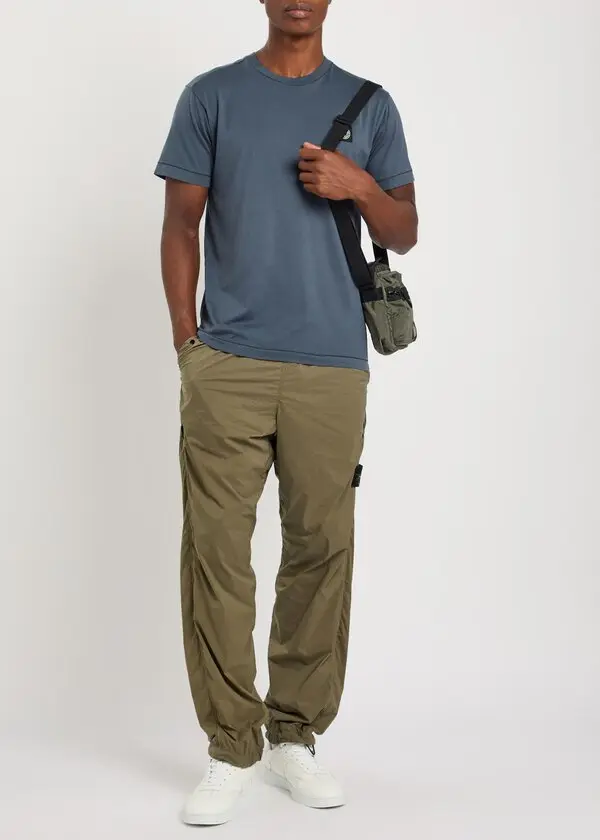 Stone Island Tapered-leg Stretch-nylon Trousers - Green Dark
