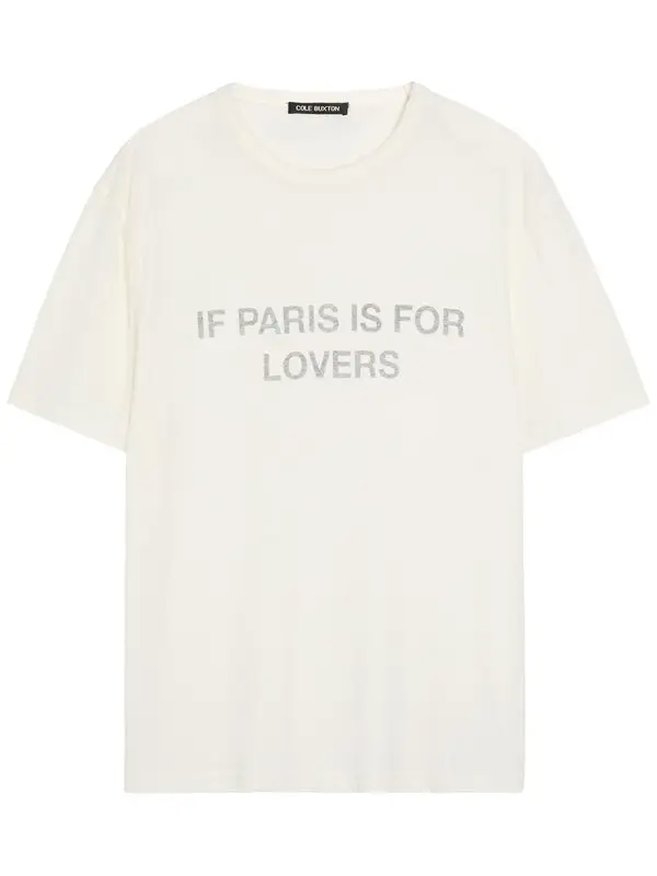 COLE BUXTON Paris Texas Printed Cotton T-shirt