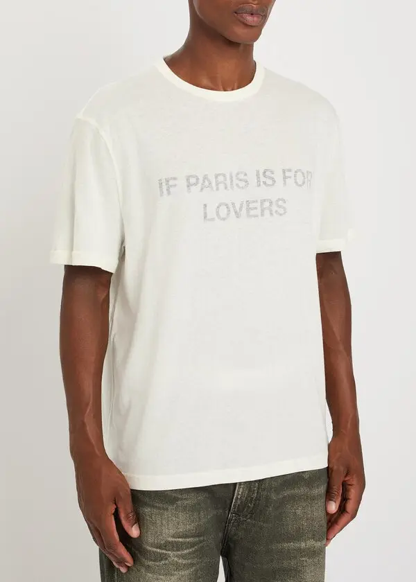 COLE BUXTON Paris Texas Printed Cotton T-shirt