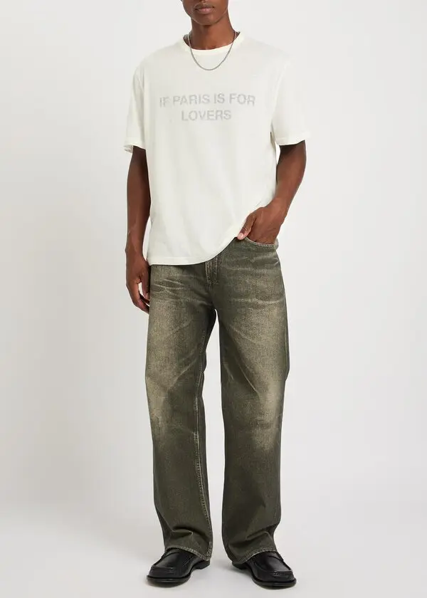 COLE BUXTON Paris Texas Printed Cotton T-shirt