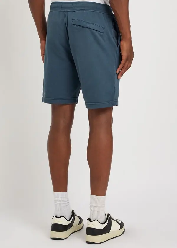 Stone Island Logo Cotton Shorts - Blue Dark