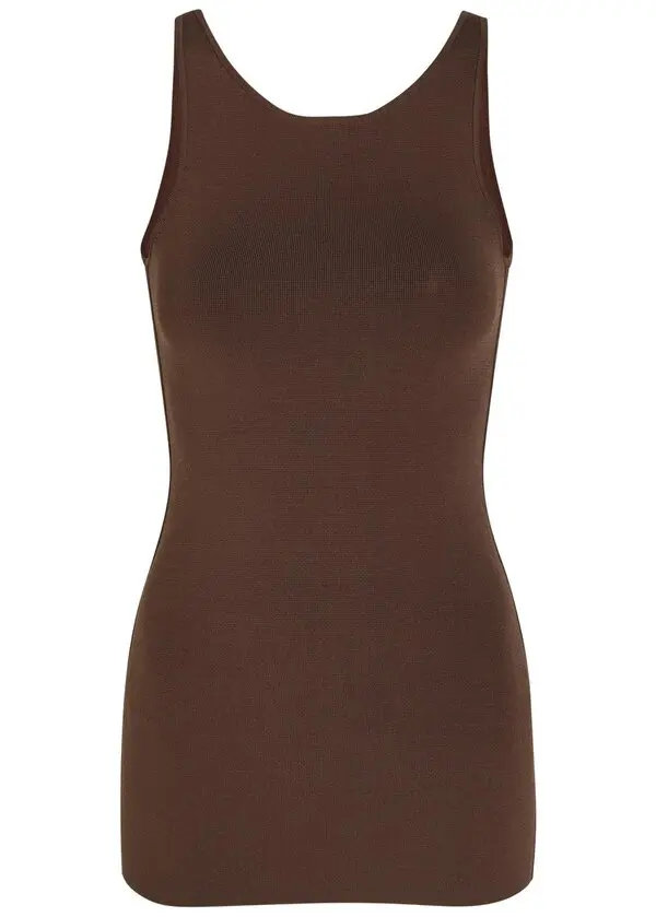 TOTEME Compact Knit Tank Top - Brown