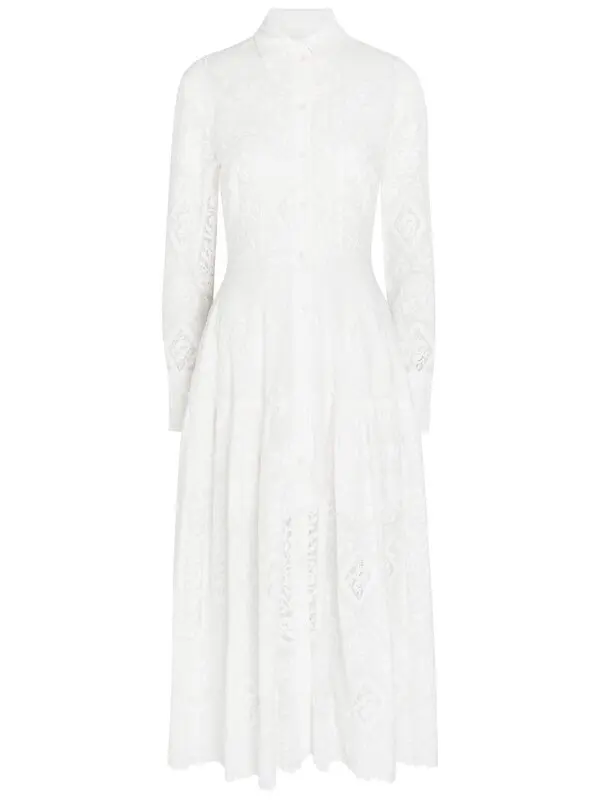 Erdem Floral-embroidered Cotton Maxi Shirt Dress - White
