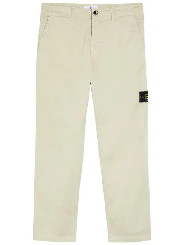 Stone Island Logo Stretch-cotton Trousers