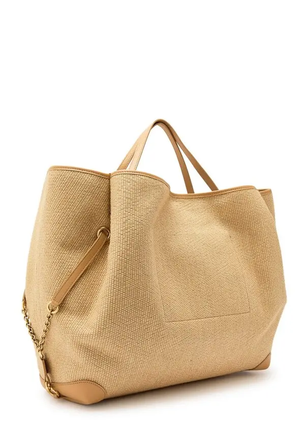 Chloé Raffia Tote Bag With Logo Embroidery