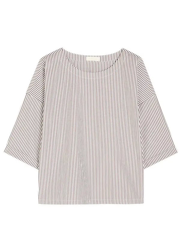 Suzie Kondi Saria Striped Cotton-poplin Top