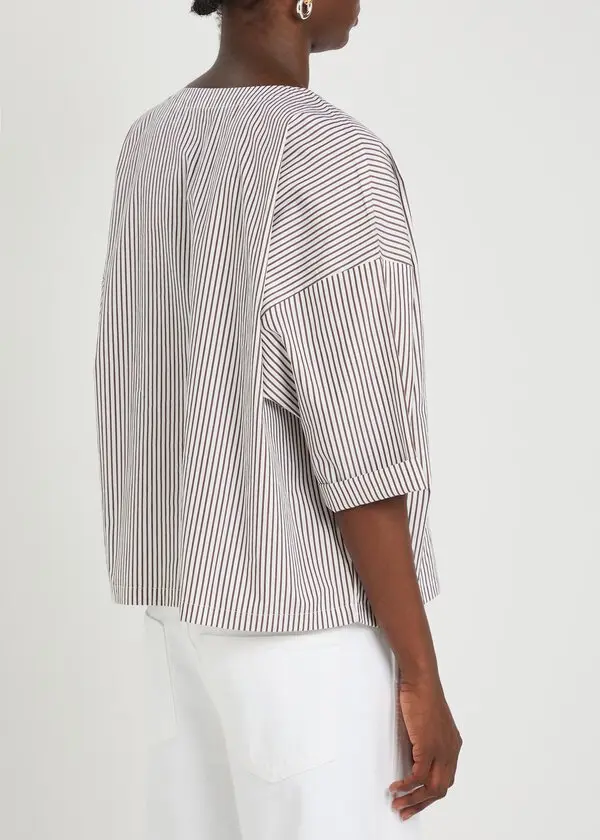 Suzie Kondi Saria Striped Cotton-poplin Top