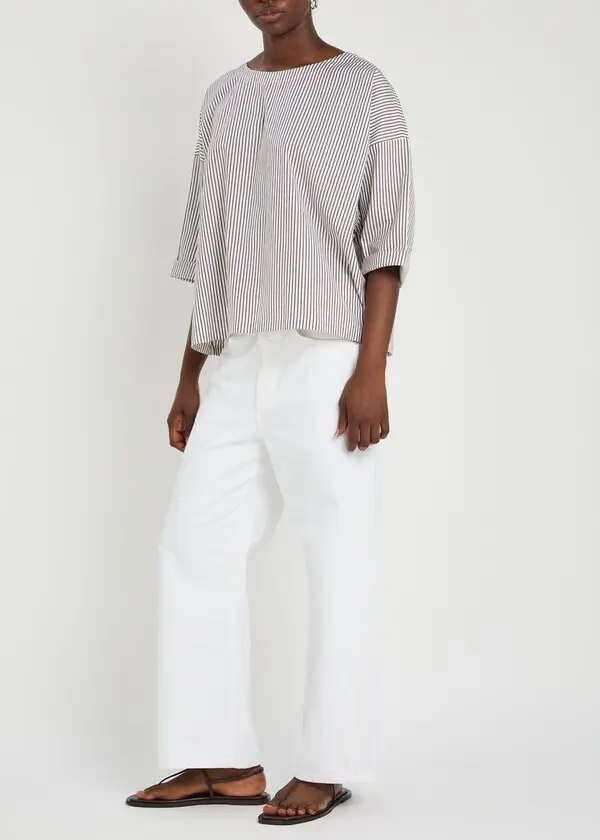 Suzie Kondi Saria Striped Cotton-poplin Top