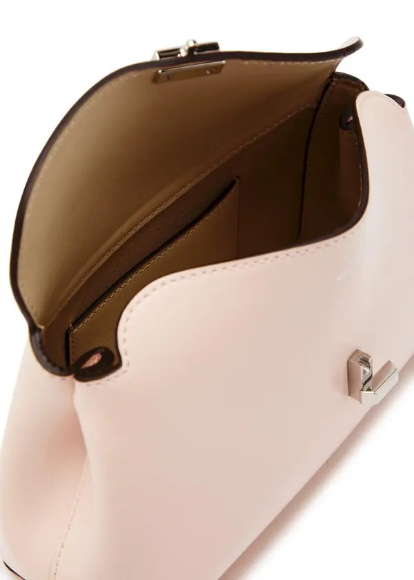 TOTEME T-lock Mini Glossed Leather Clutch