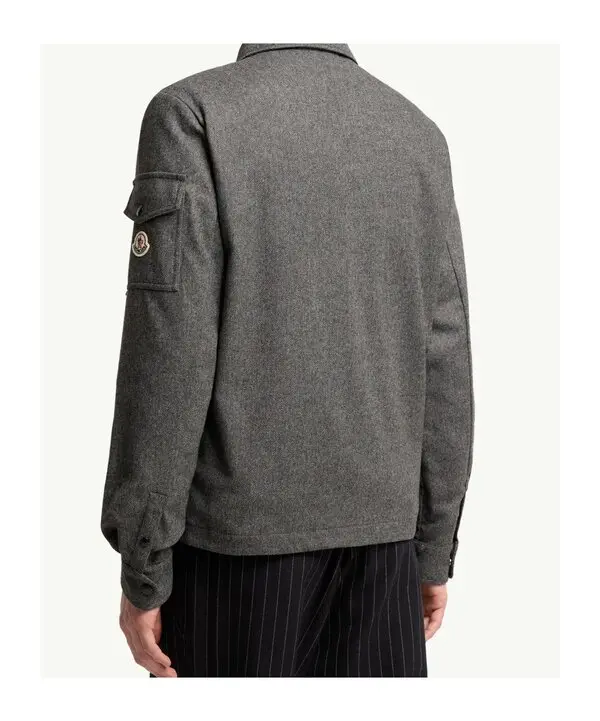 Moncler Zip-up Shirt Jacket With Pin Stripes