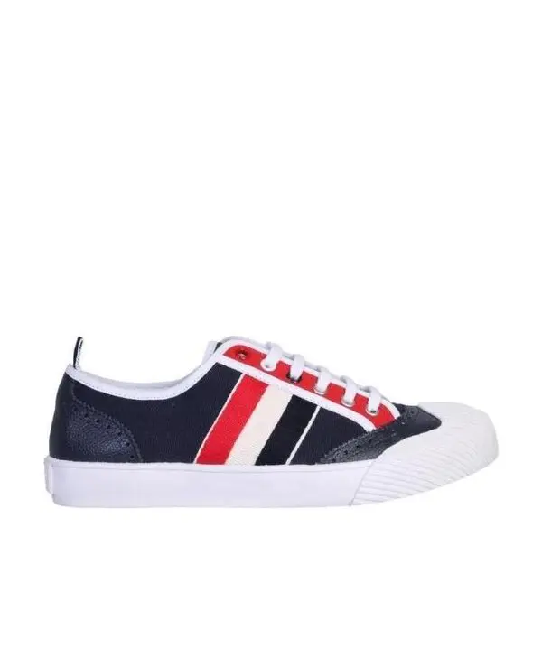 Thom Browne Canvas Broguing Low Top Sneakers