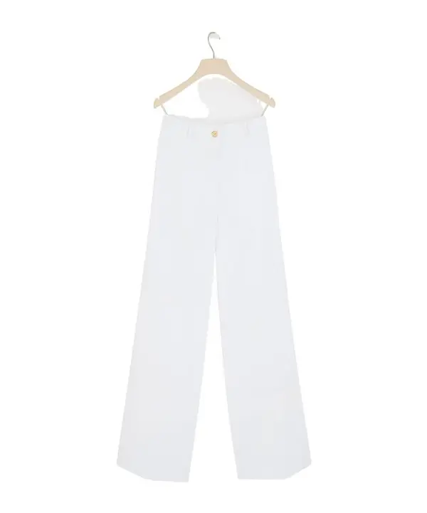 PATOU High Waist Wide-leg Tailored Trousers - White