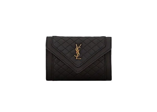 Saint Laurent Gaby Small Envelope Wallet In Quilted Lambskin