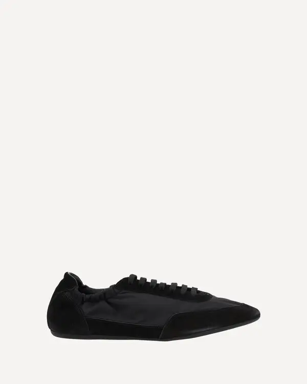 Prada Re-nylon And Suede Collapse Sneakers - Black