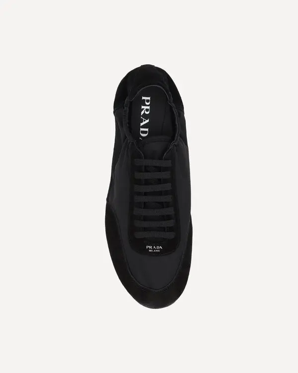 Prada Re-nylon And Suede Collapse Sneakers