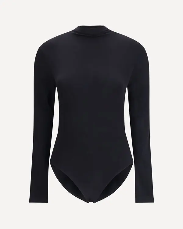 Wolford Shaping Body With Turtleneck And Long Sleeves - Black