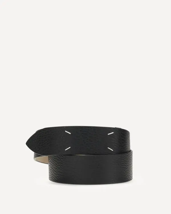 MAISON MARGIELA Grained Four-stitch Belt - Black