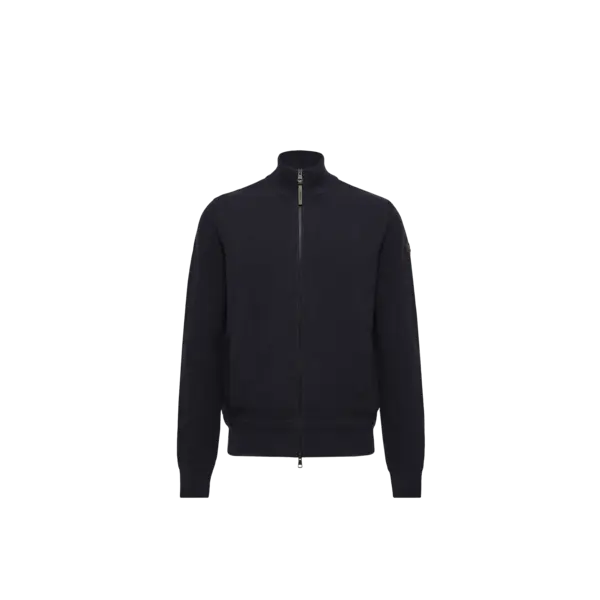 Moncler Wool & Cashmere Zip-up Cardigan - Blue