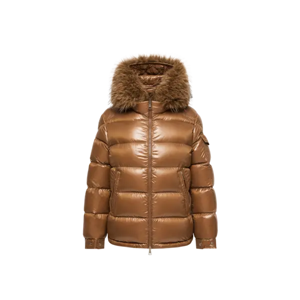 Moncler Hypolais Short Down Jacket With Detachable Hood - Brown