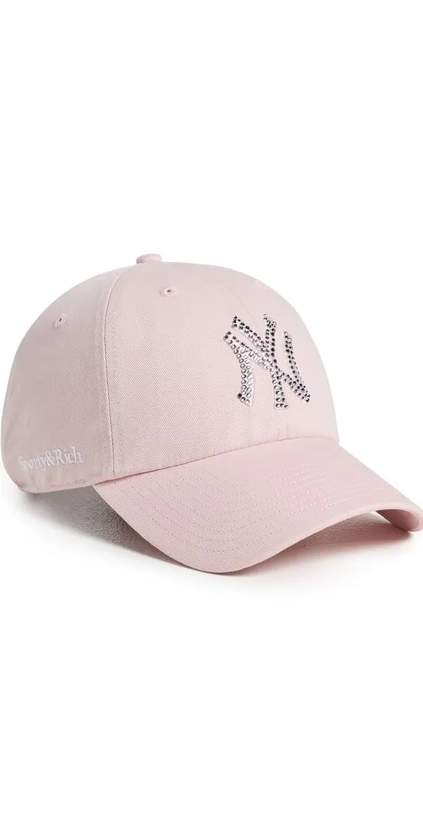 SPORTY & RICH Yankees Krystal Hat - Candy/white