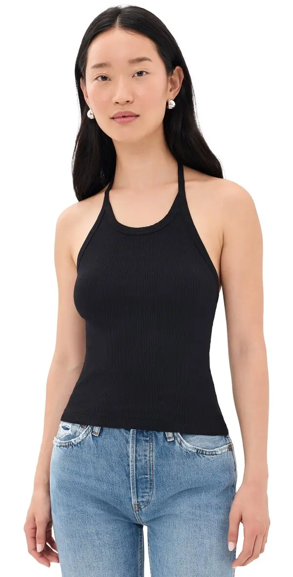 RE/DONE Sylvie Halter Top - Black
