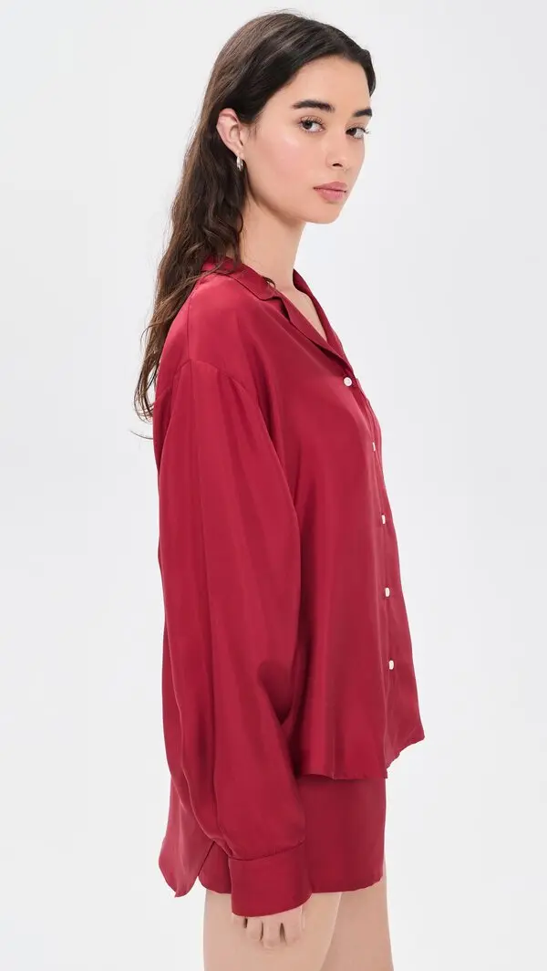 Comme Si Notched Collar Long Sleeve Shirt