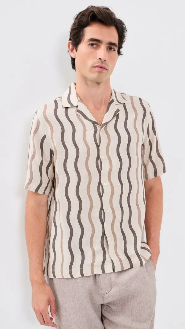 Frescobol Carioca Roberto Linen Cabana Shirt