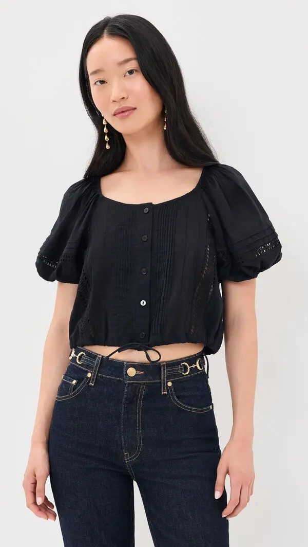 Ulla Johnson Clara Short Sleeve Cotton Top