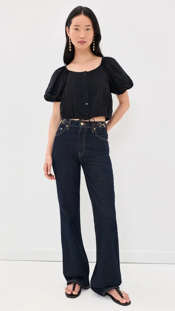 Ulla Johnson Clara Short Sleeve Cotton Top