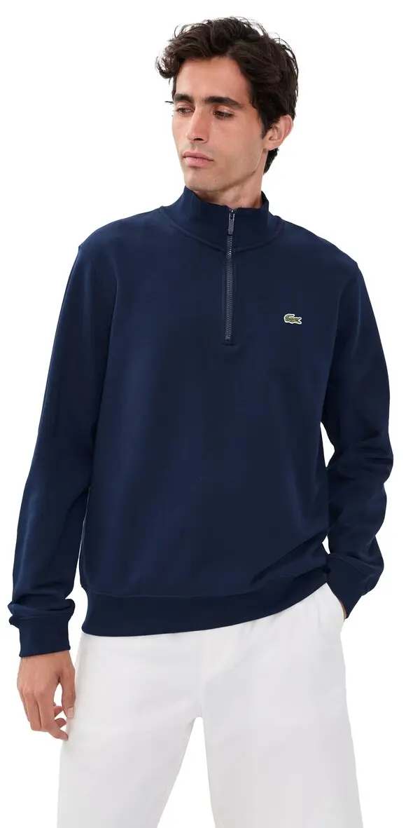 Lacoste Zip Up Sweatshirt - Navy