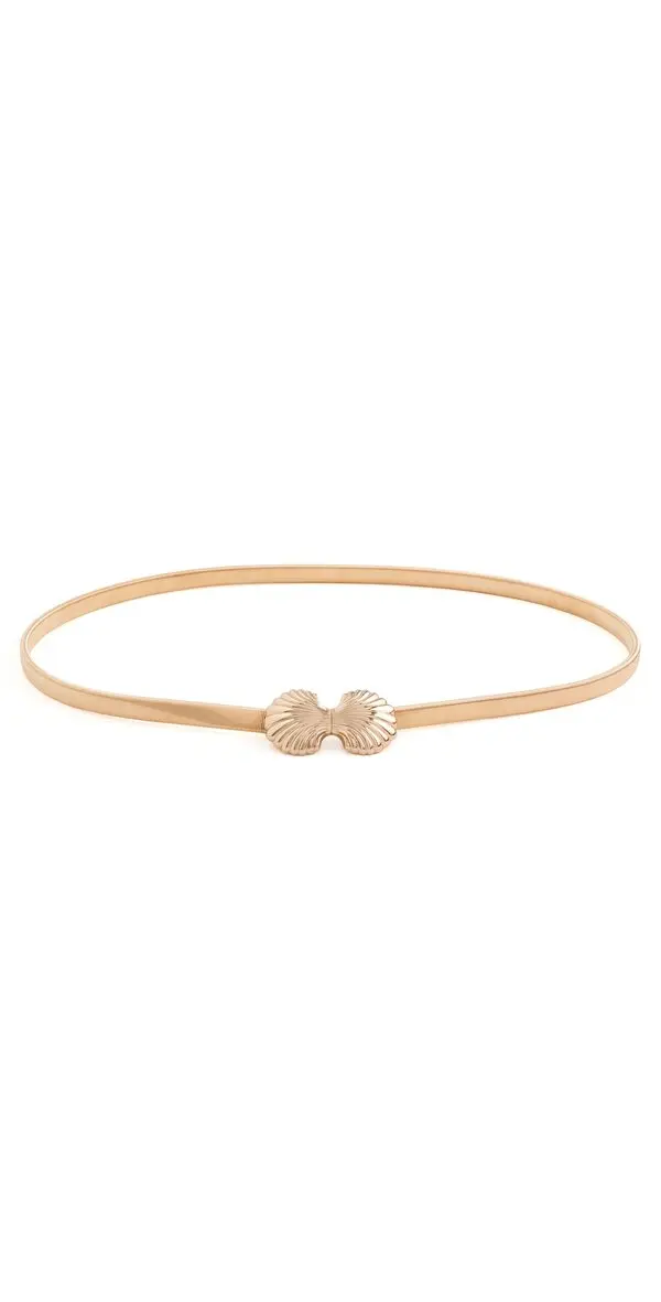 Lele Sadoughi Shell Chain Stretch Belt - Gold