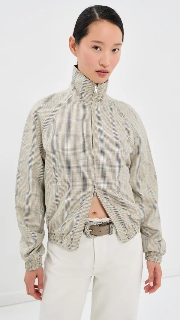 Acne Studios Plaid Bomber Funnel Neck Jacket