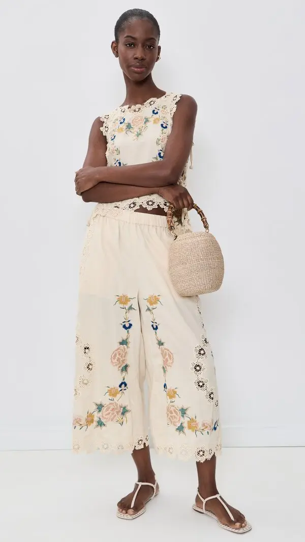 Sea Adonna Embroidered Pants