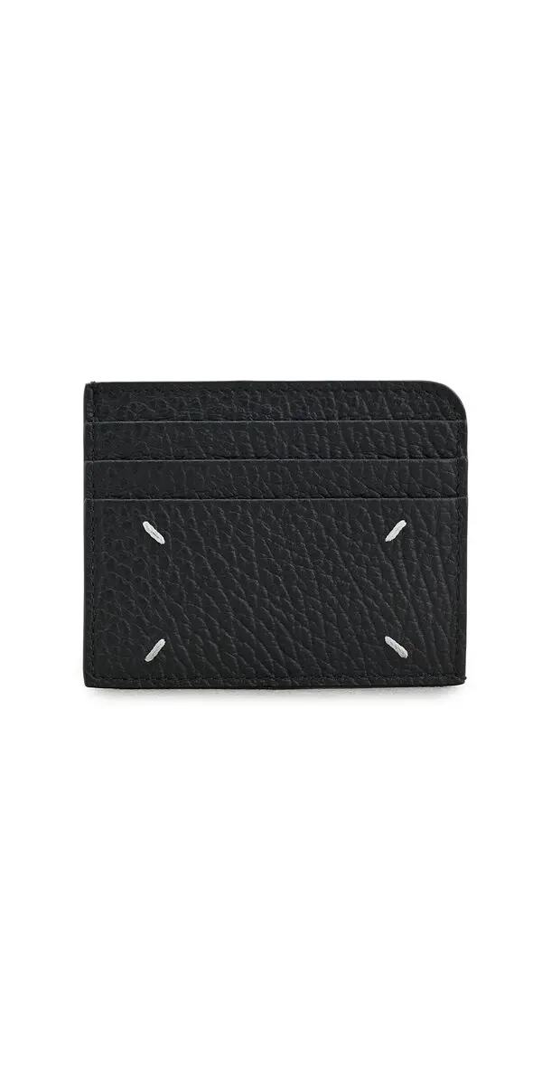 MAISON MARGIELA Grainy Leather 6cc Card Case - Black