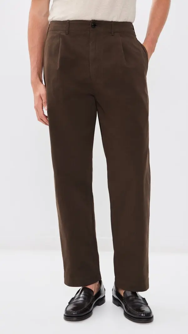 Madewell Cotton Twill Single Pleat Pants