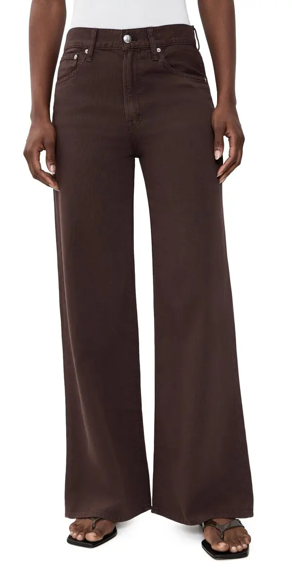 Madewell The Ultimate Wide-leg Jean In Airy Denim In Burnt - Cocoa